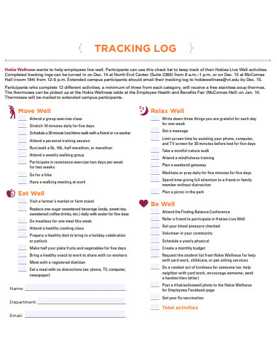 FREE 19+ Tracking Log Templates in PDF | MS Word | Google Docs | Pages