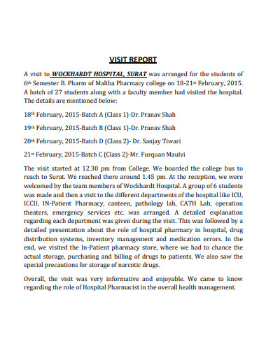 21+ Visit Report Templates - Google Docs, Pages, Word, PDF