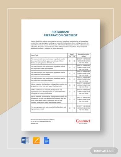 8+ Preparation Checklist Templates - PDF, Google Docs, Word, Pages