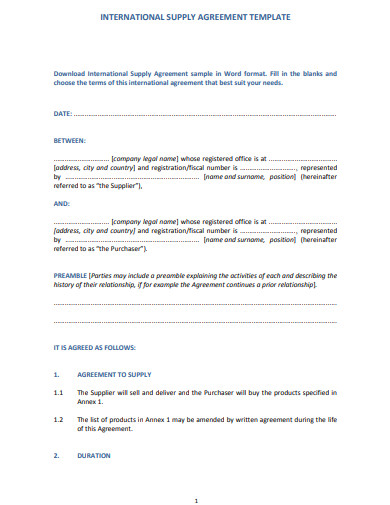 18+ Supply Agreement Templates - Google Docs, Pages, PDF, Word