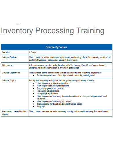 8+ Training Inventory Templates in PDF