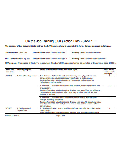 6+ Training Action Plan Templates in Google Docs | Word, Pages | PDF