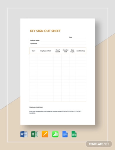 15+ Sign Out Sheet Templates - Google Docs, Google Sheets, Excel, Pages ...
