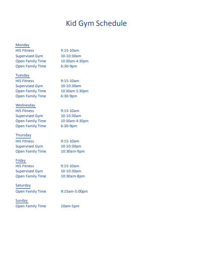 6+ Kid's Schedule Templates in Google Docs | Word | Pages | PDF | XLS