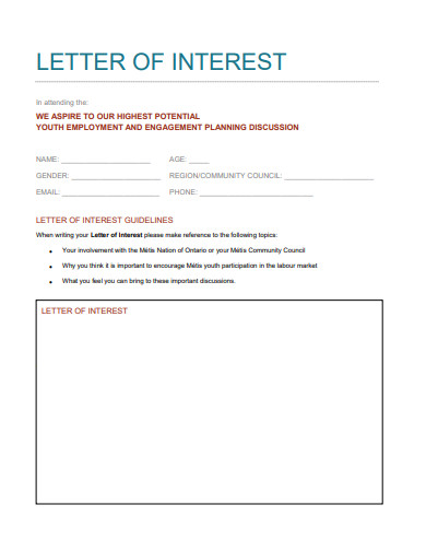 11+ Letter of Interest Templates in PDF | Google Docs | Word | Pages