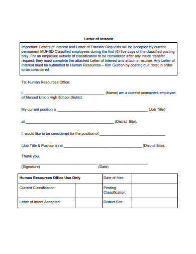 11+ Letter of Interest Templates in PDF | Google Docs | Word | Pages
