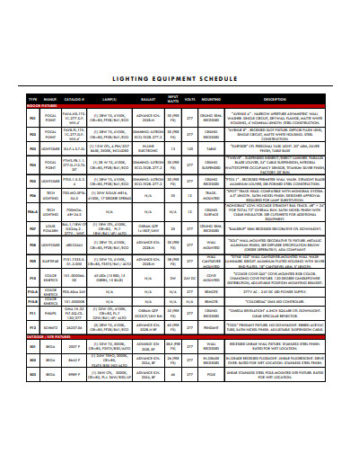 18+ Equipment Schedule Templates - Google Docs, Word, Pages, PDF