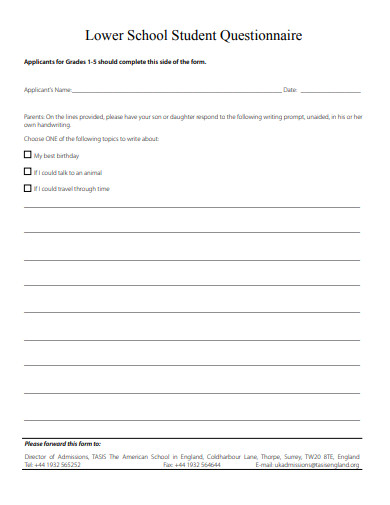 23+ Student Questionnaire Templates in Google Docs | Word | Pages | PDF