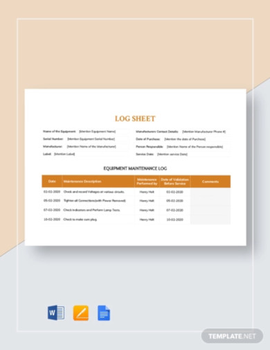 Log Sheet Template - 23+ Free Word, Excel, PDF Documents Download
