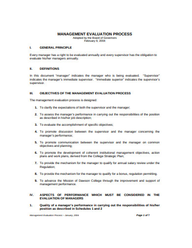 9+ Management Evaluation Templates in PDFt Evaluation Templates - PDF