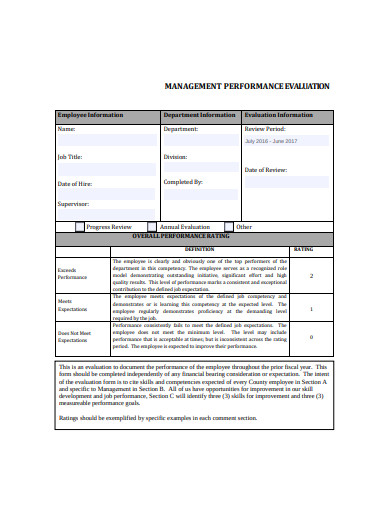 9+ Management Evaluation Templates in PDFt Evaluation Templates - PDF