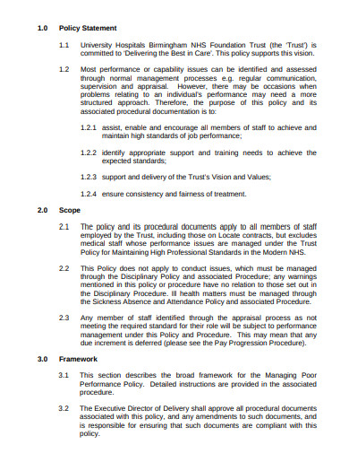 11+ Performance Policy Templates in PDF | DOC