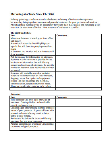 How To Make/Create a Trade Show Checklist [Templates + Examples] 2023