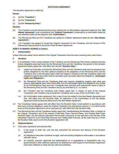 14+ Novation Agreement Templates - Google Docs, Word, Pages, PDF