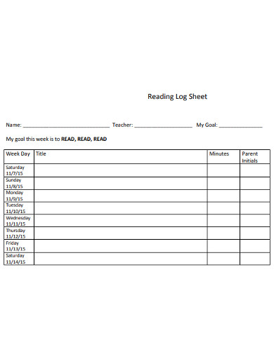 13+ Reading Log Sheet Templates in PDF