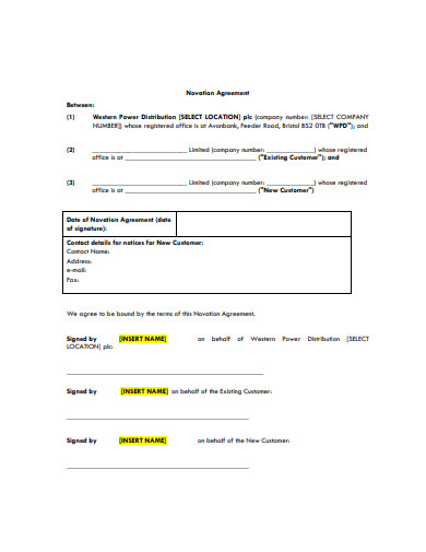 14+ Novation Agreement Templates - Google Docs, Word, Pages, PDF