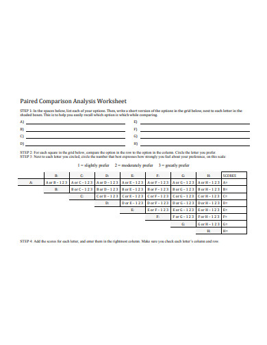 12+ Comparison Analysis Templates - Google Docs, Word, Pages, PDF