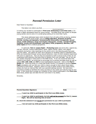 18+ Permission Letter Templates - Google Docs, Word, Pages, PDF