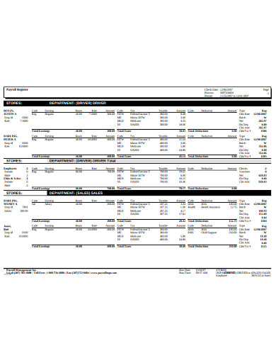 11+ Payroll Register Templates in PDF
