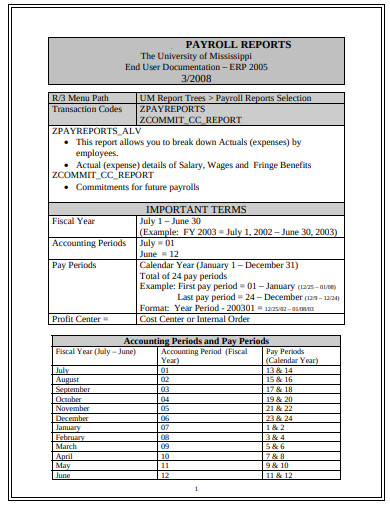10+ Payroll Report Templates in PDF | DOC