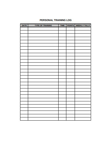 19+ Training Log Templates in PDF