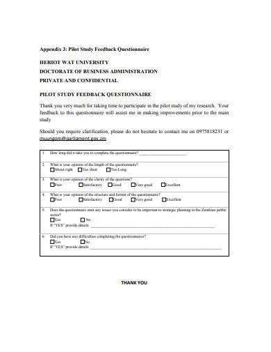 21+ Feedback Questionnaire Templates in PDF