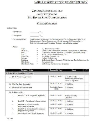 13+ Closing Checklist Templates - PDF, PSD, Google Docs, Word