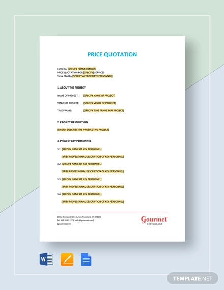 21+ Price Quotation Templates - DOC, PDF, XLS
