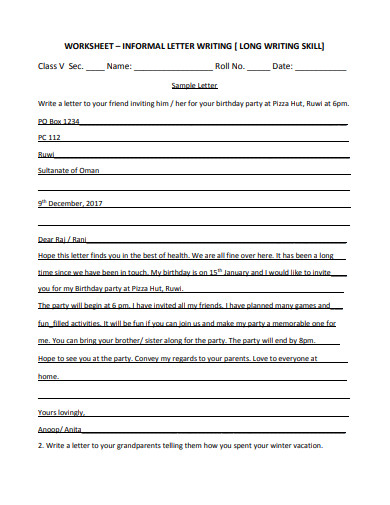 8+ Informal Letter Templates in Google Docs | Word | Pages | PDF