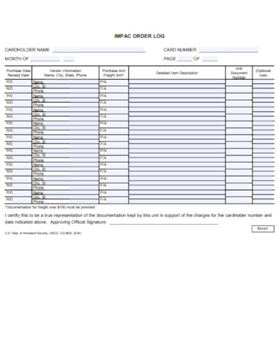 14+ Order Log Templates in Google Docs| Word | Pages | PDF