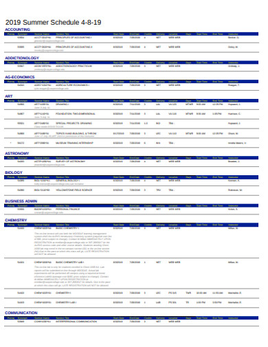 12+ Summer Schedule Templates in Google Docs | Word | Pages | PDF | XLS