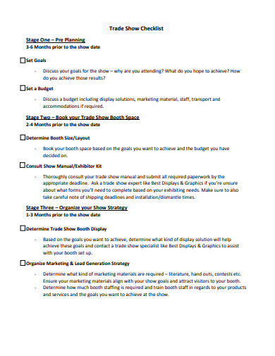How To Make/Create a Trade Show Checklist [Templates + Examples] 2023
