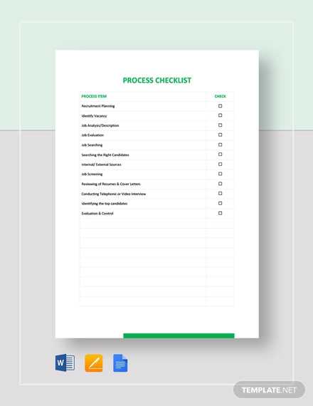Process Checklist Template -10+ Free Word, PDF Documents Download