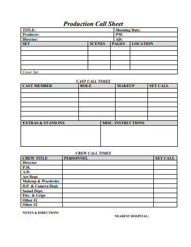 11+ Production Sheet Templates - Google Docs, Google Sheets, Excel ...