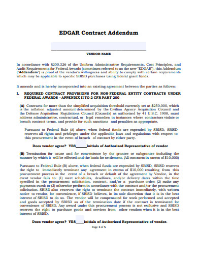 7+ Addendum Contract Templates - PDF