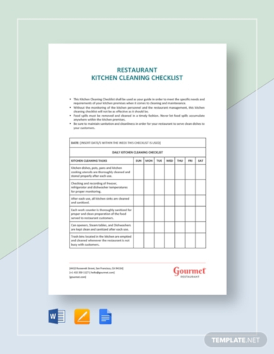 12+ Kitchen Checklist Templates - Google Docs, Word, Pages, PDF