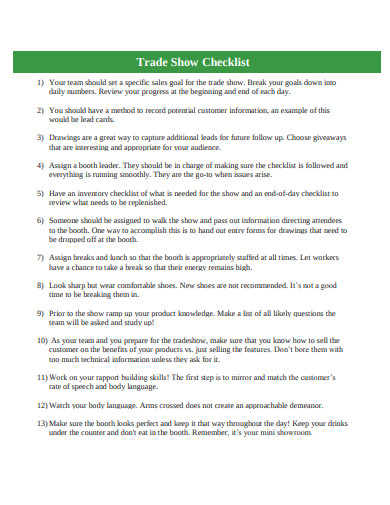 How To Make/Create a Trade Show Checklist [Templates + Examples] 2023