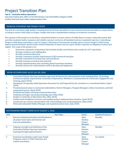 11+ Transition Plan Templates in Google Docs | Word | Pages | PDF | XLS