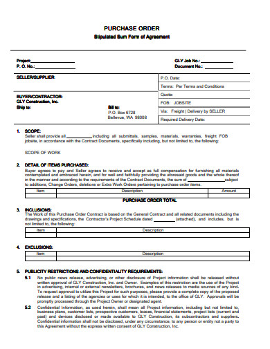 19+ Simple Purchase Order Templates in Google Docs | Google Sheets ...