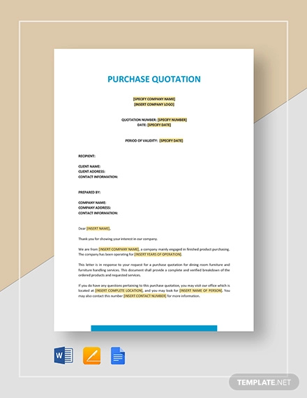 11+ Purchase Quotation Templates - Samples, Examples Format Download