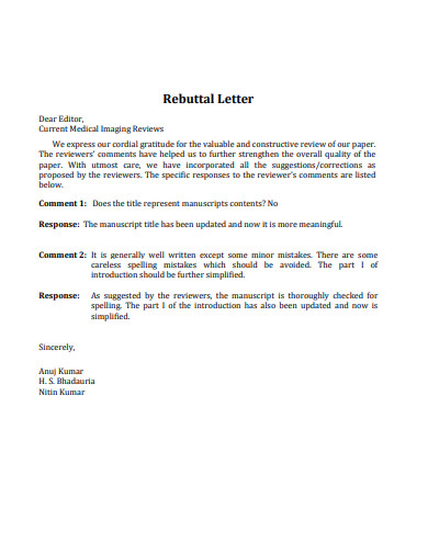6+ Rebuttal Letter Templates in Google Docs | Word | Pages | PDF