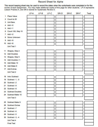 18+ Record Sheet Templates in Google Docs | Word | Pages | PDF