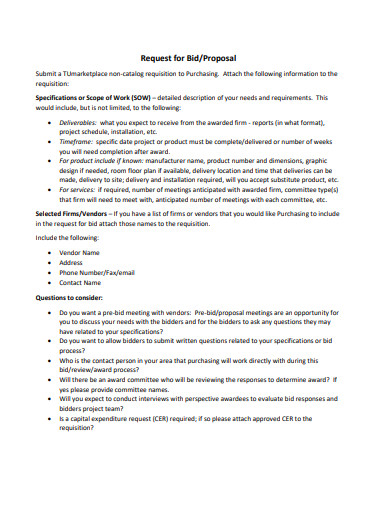 7+ Request for Bid Templates in PDF