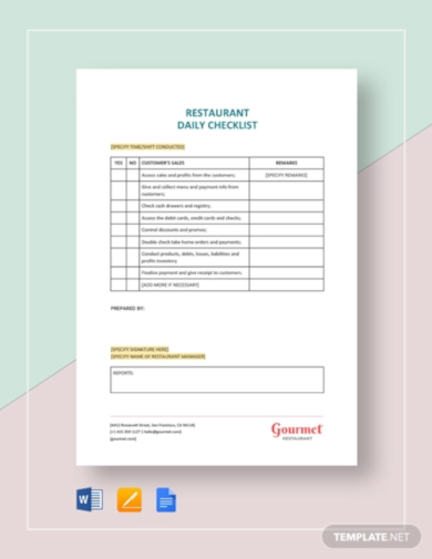 12+ Daily Checklist Templates - PDF, Google Docs, Word, Pages