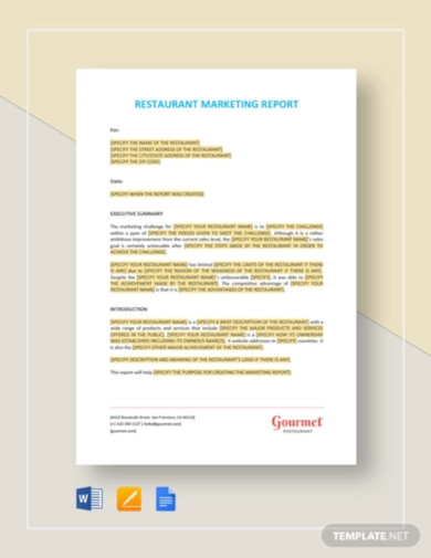 21+ Restaurant Report Templates in Google Docs | Word | Pages | PDF
