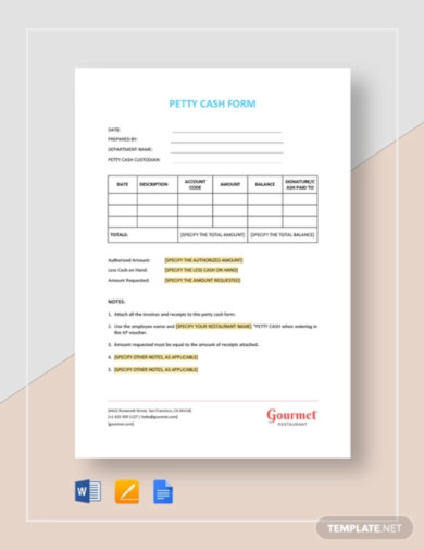 20+ Petty Cash Form Templates in Google Docs | Word | Pages | PDF | XLS