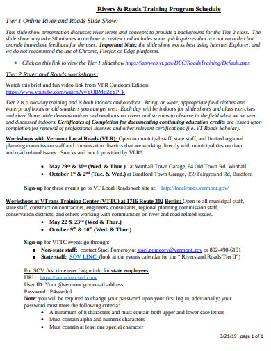 13+ Training Program Schedule Templates in Google Docs| Word | Pages | PDF