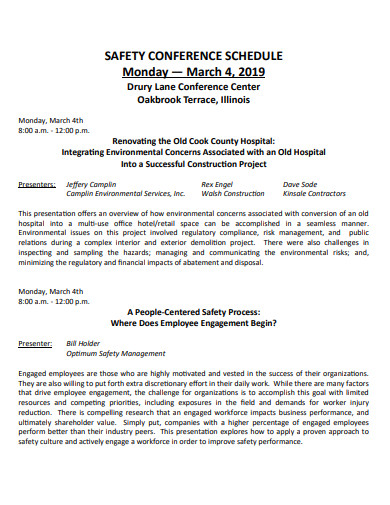 11+ Safety Schedule Templates - Google Docs, MS Word, Pages, PDF