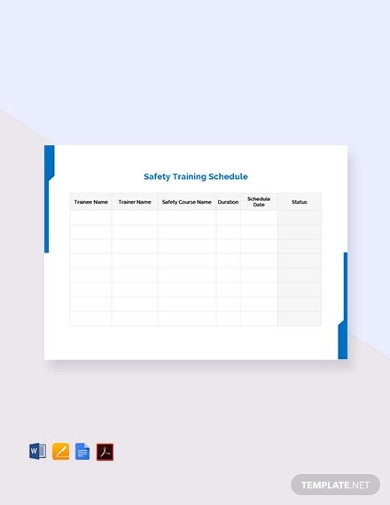 11+ Safety Schedule Templates - Google Docs, MS Word, Pages, PDF