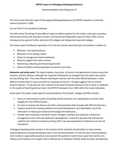 15+ Behaviour Report Templates in Google Docs | Word | Pages | DOC ...